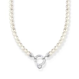 Thomas Sabo Charm-Kette mit weißen Perlen Silber