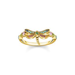 Thomas Sabo Ring Libelle mit bunten Steinen gold