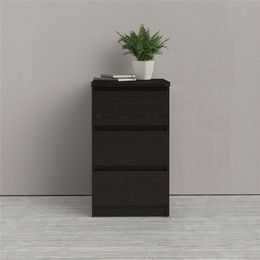 Kommode Home Affaire "Naia" Sideboards Gr. B/H/T: 40,4 cm x 70,1 cm x 50 cm, 3, schwarz (scharwz holzstruktur) Kommode