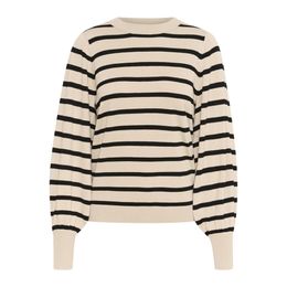 Kaffe Pullover 'Mala' Damen Gr&ouml;&szlig;e XXL creme / schwarz