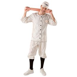 buttinette Baseball Kostüm für Herren, beige/schwarz