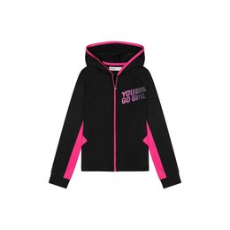 MINOTI Sweatjacke M&auml;dchen Gr&ouml;&szlig;e 98/104 stone / fuchsia / magenta / eosin / schwarz