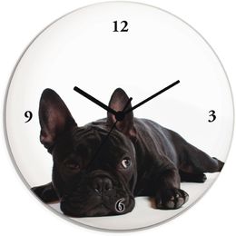 Wanduhr Artland "Bulldogge" Wanduhren Gr. T: 1,8 cm, Funkuhr, schwarz Wanduhren