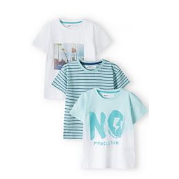 MINOTI Shirt Jungen Gr&ouml;&szlig;e 122/128 mint / wei&szlig;