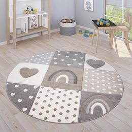 Kinderteppich Paco Home "Cosmos 349" Teppiche Gr. Ø 200 cm, 16 mm, 1 St., beige Kinder Kinderzimmerteppiche