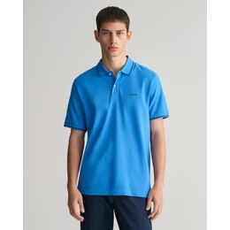 Poloshirt Gant "TIPPING KA PIQUE RUGGER" Gr. L, blau (day blue) Herren Shirts Kurzarm