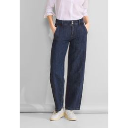 High-waist-Jeans Street One Gr. 32, Länge 30, blau (soft indigo wash) Damen Jeans High-Waist-Jeans