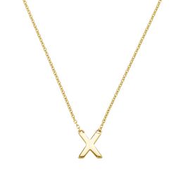 Goldkette Luigi Merano "mit einem kleinen X, Gold 375" Halsketten Gr. 45 cm, Gelbgold 375, goldfarben (gold) Damen