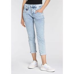 5-Pocket-Jeans Herrlicher "Shyra Cropped Light Denim" Gr. 30, N-Gr, blau (paradieso) Damen Jeans 5-Pocket-Jeans