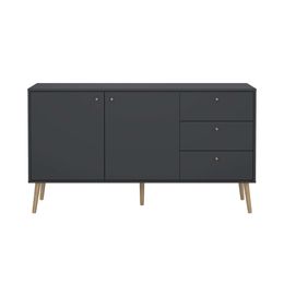 Sideboard Home Affaire "Bodo, Kommode, Stauraum" Sideboards Gr. B/H/T: 147,2 cm x 81,7 cm x 39,1 cm, 3, grau (grau matt) Sideboards