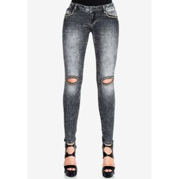 Cipo & Baxx Slim-fit-Jeans CIPO & BAXX Gr. 25, Länge 32, schwarz Damen Jeans Röhrenjeans