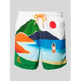 Mc2 Saint Barth Badeshorts mit Statement-Stitching Modell 'GUSTAVIA'