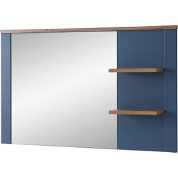Garderobenspiegel Innostyle "DIJON" Spiegel Gr. B/H/T: 130 cm x 80 cm x 17 cm, dekorative Rahmenoptik-Holzoptik-seidenmatt-ohne Facettenschliff, blau (parisian blue nachbildung, haveleiche cognac nachbildung) Spiegel