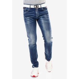Cipo & Baxx Straight-Jeans CIPO & BAXX Gr. 38, Länge 32, blau Herren Jeans Straight Fit