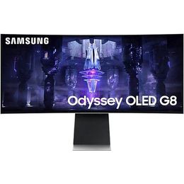 G (A bis G) Samsung Curved-Gaming-OLED-Monitor "Odyssey OLED G8SB S34BG850SU" Monitore silberfarben (silber) Monitore