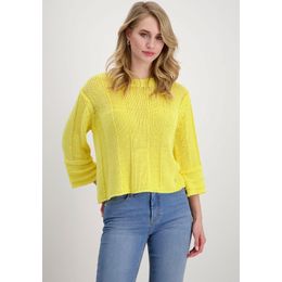 3/4 Arm-Pullover monari Gr. 40, gelb Damen Pullover Rundhalspullover