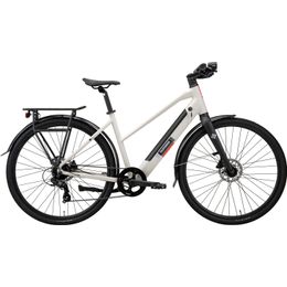 E-Bike Telefunken "UH210 Damen" E-Bikes Gr. 48 cm, 28 Zoll (71,12 cm), grau (seidengrau) E-Bikes