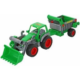 WADER QUALITY TOYS Spielzeug-Traktor Farmer Technic Traktor mit Frontlader und Kipper