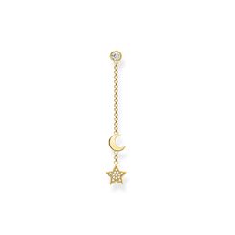 Thomas Sabo Einzel Ohrring Stern und Mond gold