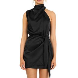 ZWY Satinkleid Neckholder-Kleid aus Satin