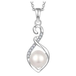 AquaBreeze Kette mit Anhänger Perlenkette Elegante leichte Luxusmodelle 925 Silber mit Perle (1-tlg)