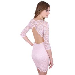 Sarcia.eu Minikleid Super sexy Minikleid aus Spitze Rückenfrei Backless Rosa M