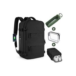 INTEBIKI Reiserucksack Lässiger Rucksack Damen und Herren (Reiserucksack Wasserdicht groß mit USB-Lade-Anschluss für 15