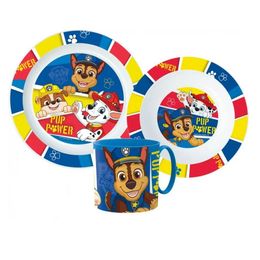 PAW PATROL Kindergeschirr-Set PAW PATROL Chase Marshall Kinder Geschirr-Set 3 teilig (3-tlg)