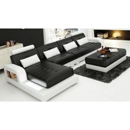 JVmoebel Wohnzimmer-Set, Ecksofa Leder + Couchtisch Eck Sofa Couch Polster Garnitur