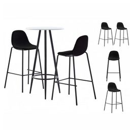 vidaXL Sitzgruppe 3-tlg Bar-Set Stoff Schwarz Barhocker Hochtisch Bartisch Küche Esszimm