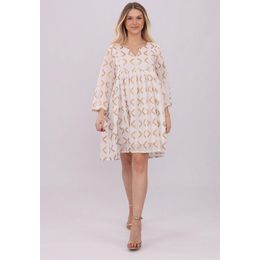 YC Fashion & Style Minikleid Sommerkleid mit Goldschimmer – Elegantes Partykleid aus 100% Baumwolle Boho