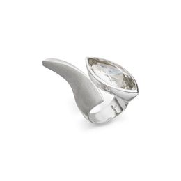 SKIELKA DESIGNSCHMUCK Silberring Bergkristall Ring "Open" 32 x 13 mm (Sterling Silber 925) (1-tlg)