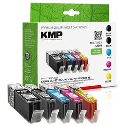 KMP 1 Tinten-Set C100V für Canon PGI-550XL BK / CLI-551XL BK/C/M/Y Tintenpatrone (1 Farbe + 4 Farben)