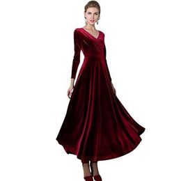 KIKI Strickkleid Damen Vintage Kleid V-Ausschnitt Langarm Cocktailkleid Maxikleid