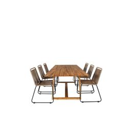 ebuy24 Garten-Essgruppe Plankton Gartenset Tisch 100x220cm und 6 Stühle st