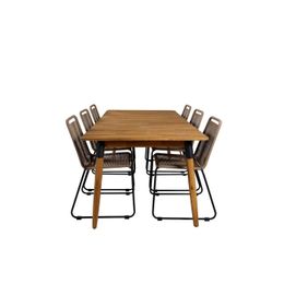 ebuy24 Garten-Essgruppe Julian Gartenset Tisch 100x210cm und 6 Stühle stab