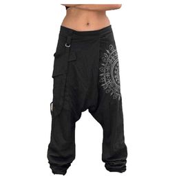 KIKI 7/8-Hose Herren Bedruckte Freizeithose Lockere Haremshose Hose