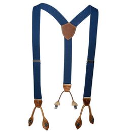 Lloyd Men's Belts LLOYD Men’s Belts Hosenträger LLOYD-Hosenträger 35 mm Lederrückenteil und Roll-Clips 13-blau 120