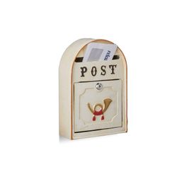 Relaxdays Briefkasten Briefkasten antik mit Posthorn