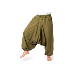 PANASIAM Pumphose Aladinhose Lini Haremshose aus 100% Baumwolle grob gewebt Pumphose für Damen bequeme Freizeithose Pluderhose