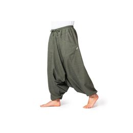 PANASIAM Pumphose Aladinhose Lini Haremshose aus 100% Baumwolle grob gewebt Pumphose für Damen bequeme Freizeithose Pluderhose