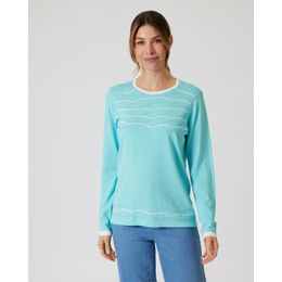 Fiora Blue Pullover mit Wellenmuster