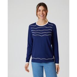 Fiora Blue Pullover mit Wellenmuster