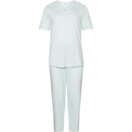 RÖSCH Smart Casual Capri-Pyjama, Baumwolle, für Damen, grün, 50