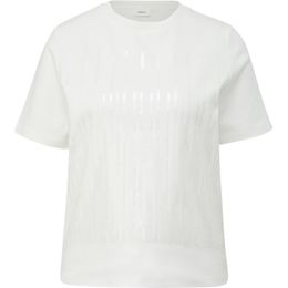 s.Oliver BLACK LABEL T-Shirt, Pailletten, Baumwolle, für Damen, weiß, 40