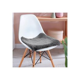 LUXOR living Sitzkissen Sitzauflage Calais, Kunstfell, eckig oder rund erhältlich, sehr weich, auch als 4er Set, grau