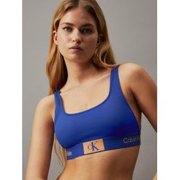 Calvin Klein Swimwear Bandeau-Bikini-Top BRALETTE-RP, mit Logodruck auf dem Unterband, blau