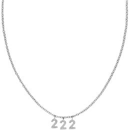 PURELEI Kette mit Anhänger Schmuck Geschenk Angel Numbers, 23401, 111-222-444-777, mit Zirkonia (synth), silberfarben