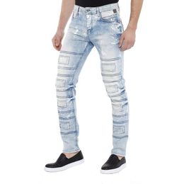 Cipo & Baxx Cipo & Baxx Straight-Jeans im Destroyed Look Slim Fit, blau