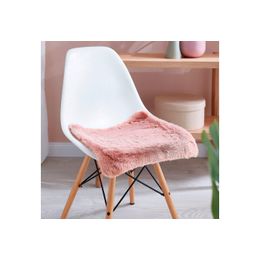 LUXOR living Sitzkissen Sitzauflage Calais, Kunstfell, eckig oder rund erhältlich, sehr weich, auch als 4er Set, rosa